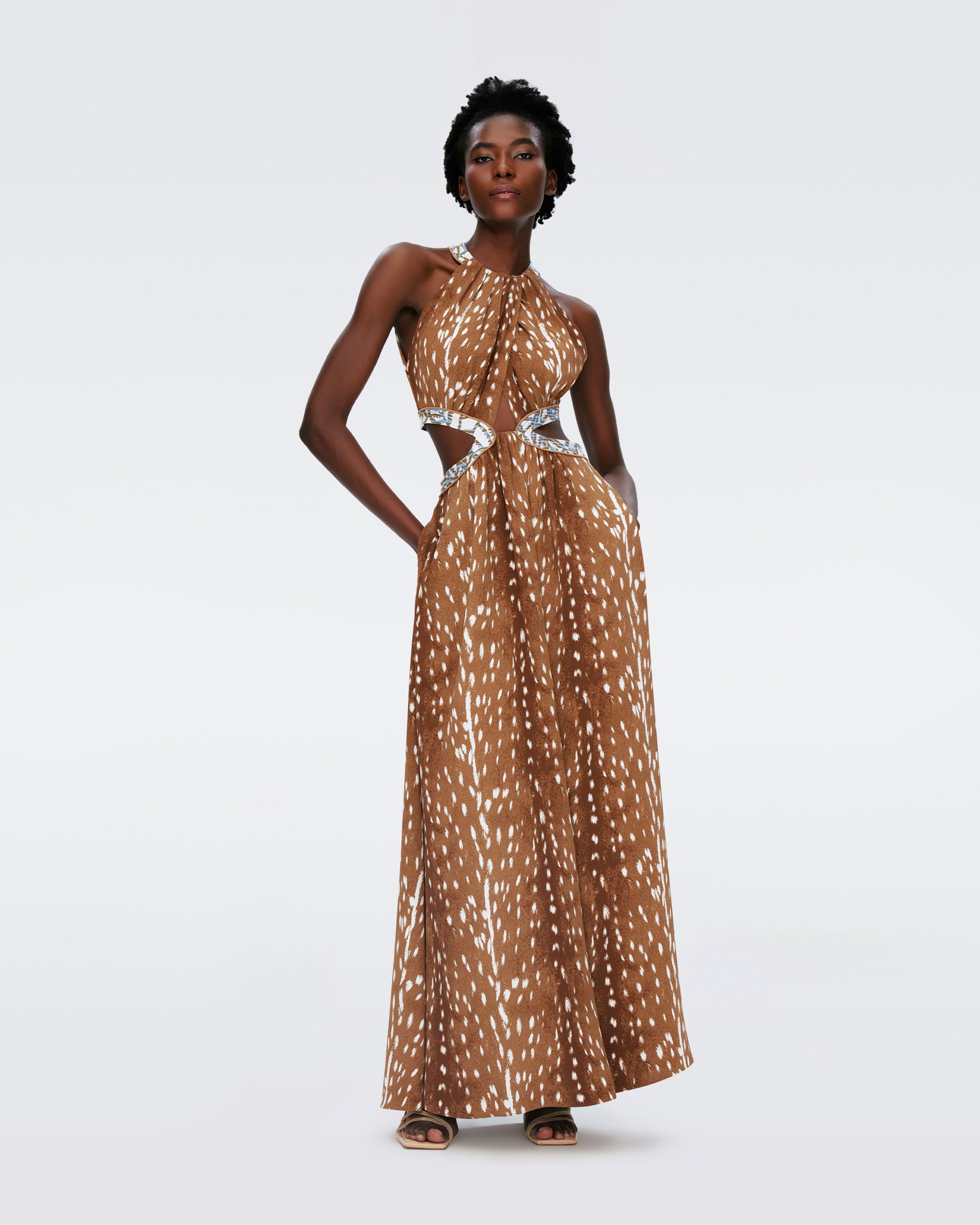 Diane Von Furstenberg Elizabeth Dress In Fawn Neutral - 30% Off